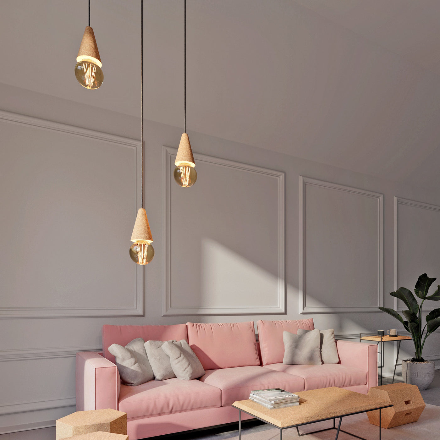 Sino Pendant Lamp – Minimal Light Cork Lighting